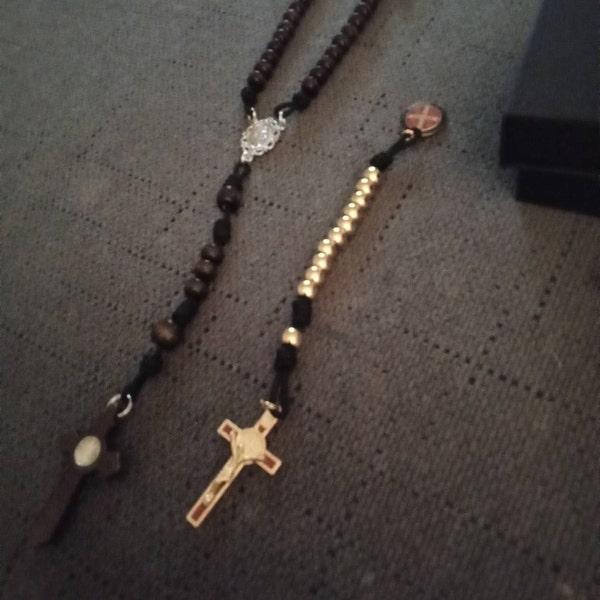 Indestructible Rosary - Heavy-duty Gunmetal Beads and 2.5" Benedict ...