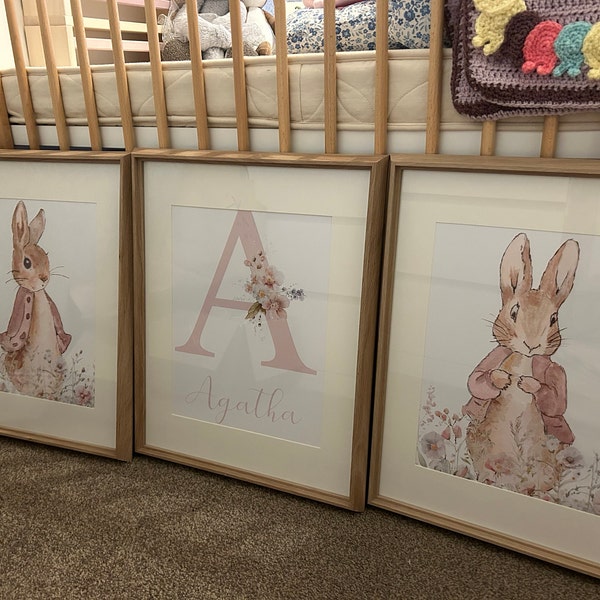 Peter Rabbit Prints,girl Nursery Prints,nursery Wall Decor,pink,floral ...