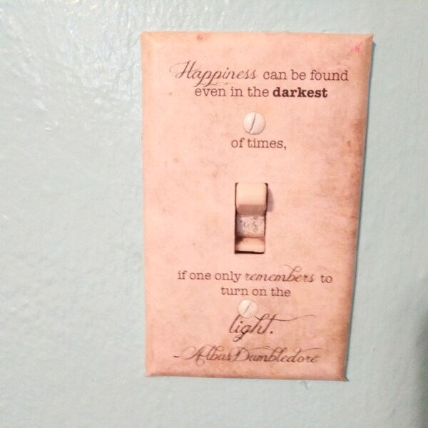 Happiness Quote Light Switch Plate Handmade *featured on Buzzfeed* - Etsy