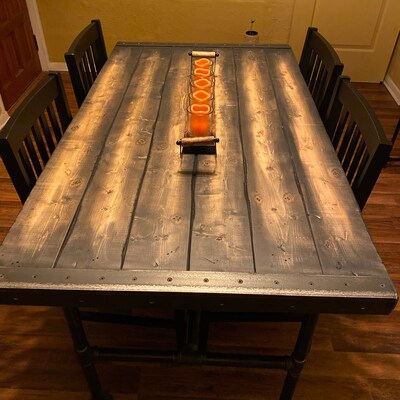 Tortured Reclaimed Distressed Industrial Dining Table With Pipe Legs - Etsy