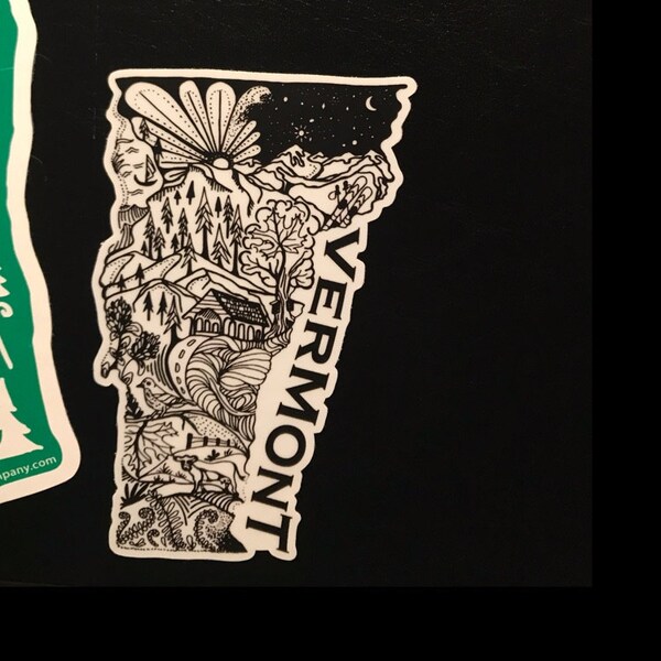 Vermont State 4" Weatherproof and Durable, Outdoor Sticker, Travel ...