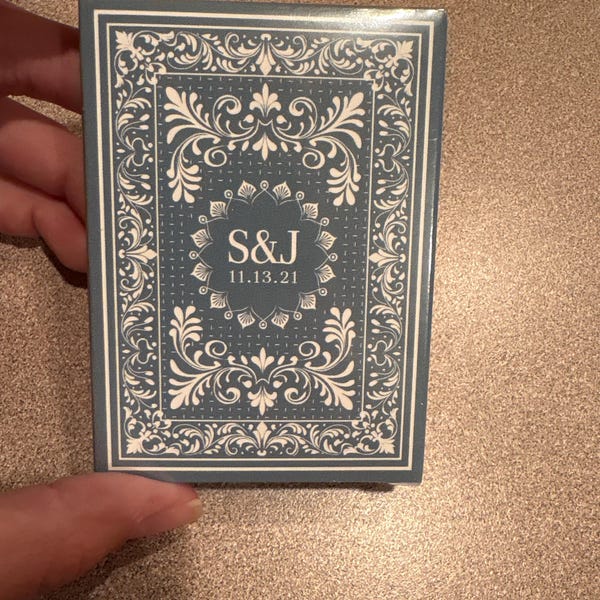 Personalized Monogram Playing Cards, Wedding Ring Monogram Gift, Guest ...