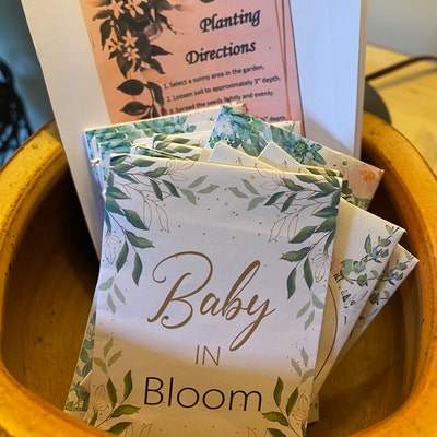 Baby in Bloom Shower, Seed Packet Favor, Baby Shower Seed Favors, Baby ...