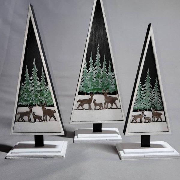 Deer Family Trees Set of 3 SVG Digital Download for Glowforge or Laser ...
