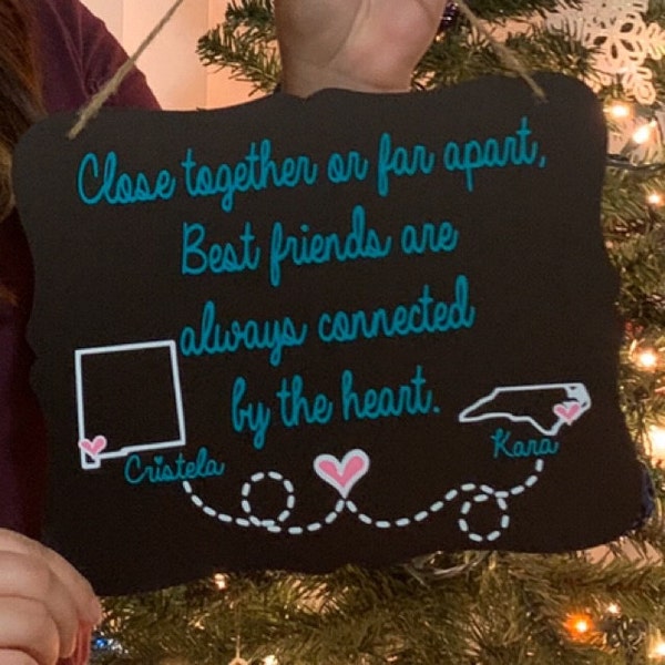 Long Distance Best Friend Gift, Long Distance Relationship Sign ...