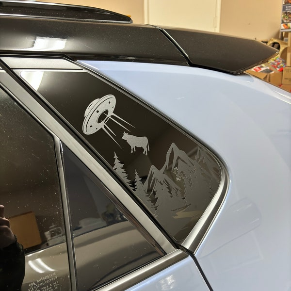 UFO Cow Beaming Down Vinyl Decal – Compatible With Forester-style ...