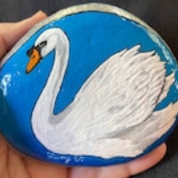 On the Beach, Painted Stones, Stone Art, Beach Landscape on Cast Stone ...
