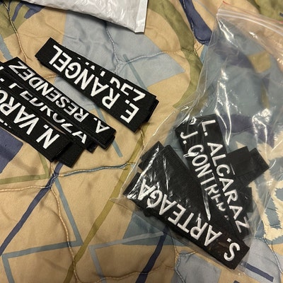 CUSTOM Embroidered NAME TAPE With Hook Fastener - Etsy