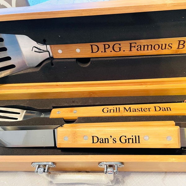 Personalized BBQ Set - Fathers Day Gift - Christmas Gift for Dad ...