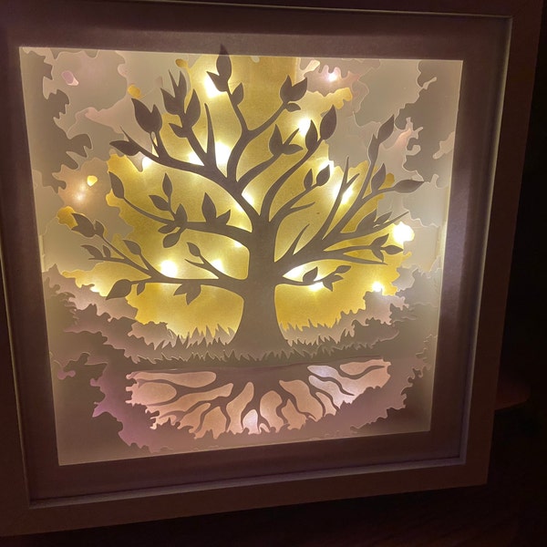 Layered Tree Shadow Box Svg Template, 3D Tree of Life Svg, Family Tree ...