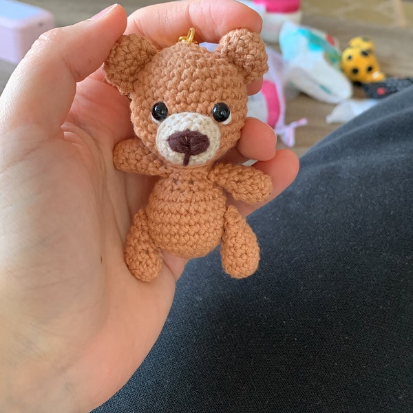 Crochet Teddy Bear Keychain Pattern, Amigurumi Bear Pattern, Christmas ...