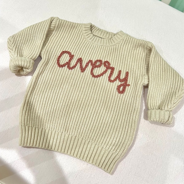 Flower Number Hand-embroidered Sweater for Toddlers - Etsy