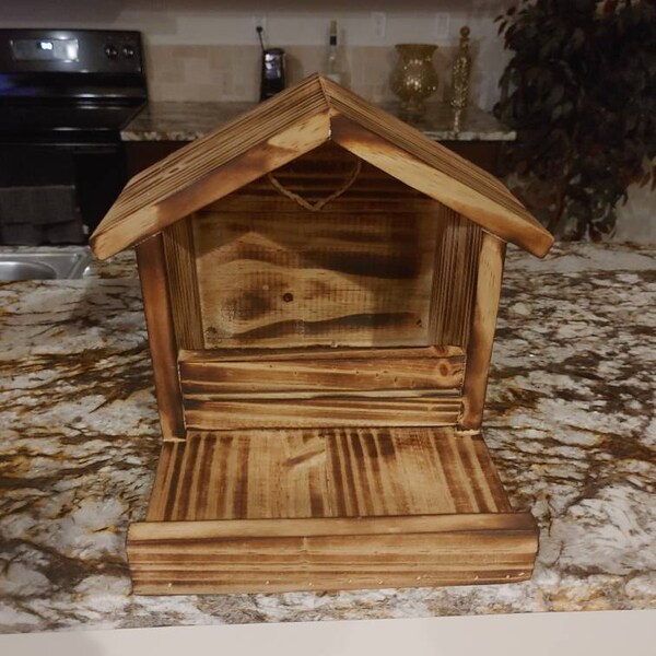 Large Handmade Dove House With Feeding Platform and Torched Finish ...