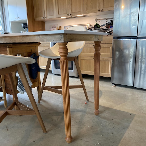 Farmhouse Wood Table Legs Kitchen Island Legs Dinner Table Legs Mid ...