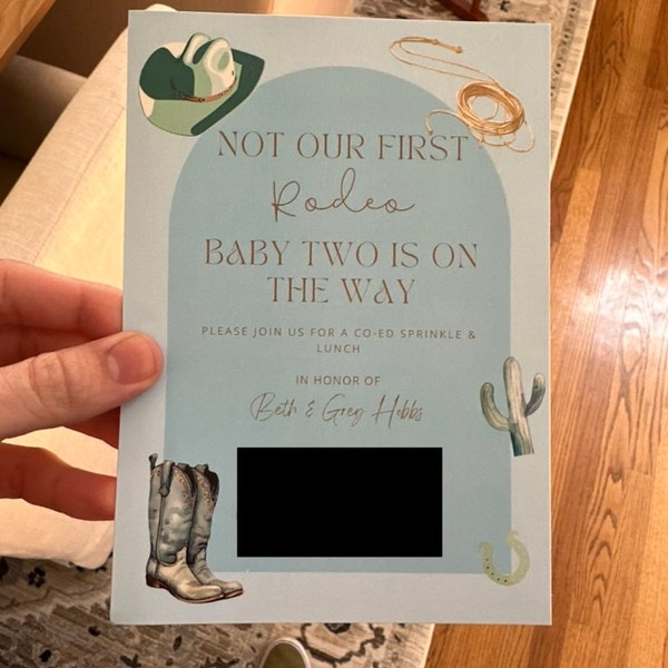 Not Her First Rodeo Baby Sprinkle Invitation Template, Not Our First ...