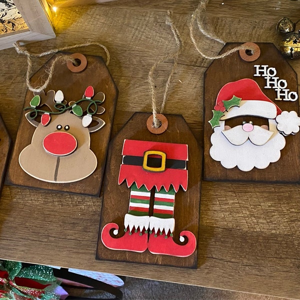 Christmas Ornament Gift Tag Set Bundle 1 DIY Wood Cut Out Kit - Etsy