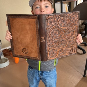 Custom Tooled Leather Center Console - Etsy
