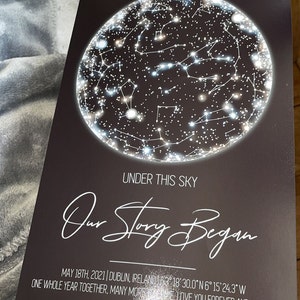 Star Map Print Custom by Date PRINTABLE Star Chart Poster - Etsy