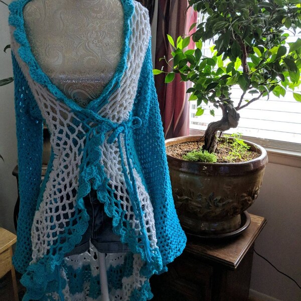 Crochet PATTERN Bundle: Lotus Duster & Lotus Vest / Bohemian Hippie ...