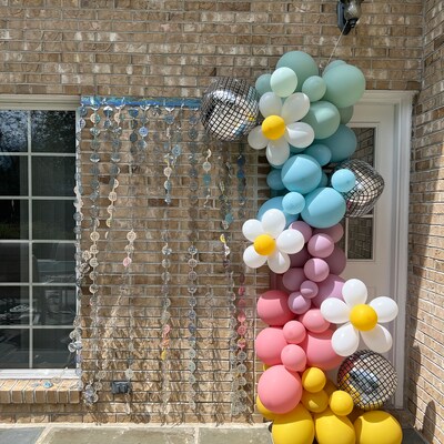 Groovy Balloon Garland Boho Rainbow Garland Two Groovy Retro Balloon ...