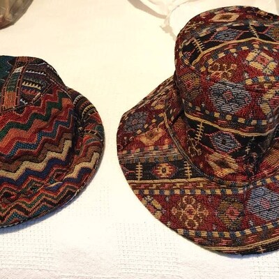 Navajo Hippie Bucket Hat Boho Roll Brim Southwestern Bohemian Ethnic ...