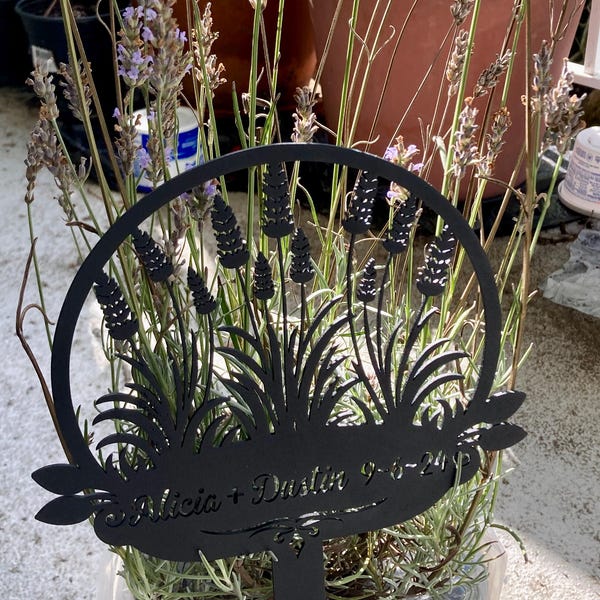 Custom Metal Lavender Stake Sign, Lavender Decoration, Garden Flower ...