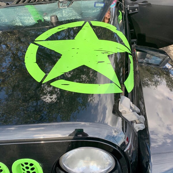 Distressed Star. Vinyl Decal - Etsy