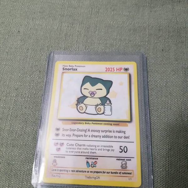 Pokemon Pregnancy Card - Pikachu and Charmander Design - Custom Pokemon ...