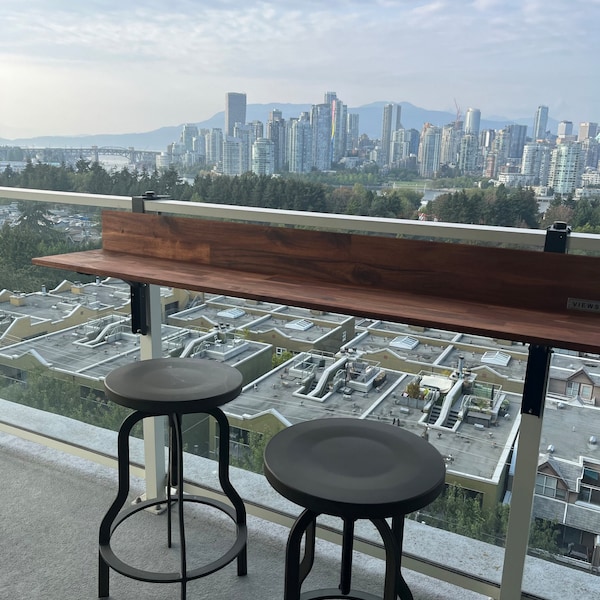 Views Balcony™ 3ft Bar | Railing Bar Table for Patio, Porch, Deck ...
