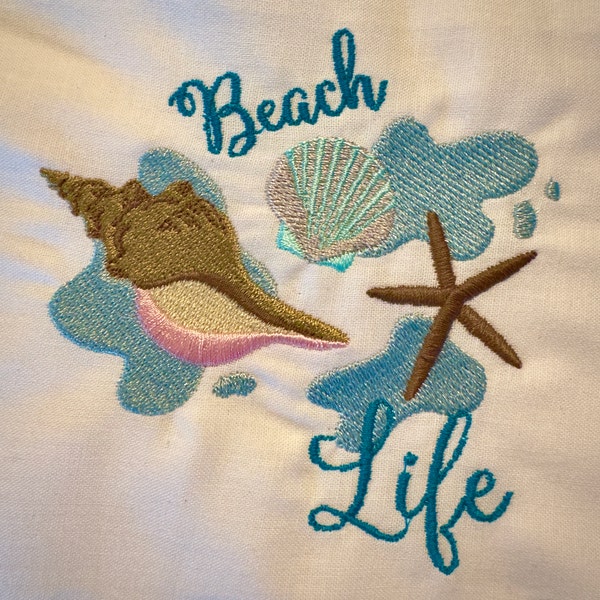 Beach Life - Machine Embroidery Design, Summer Beach Embroidery Pattern ...
