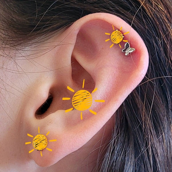 16G Abalone Shell Moth Septum Ring/hinged Segment Septum Clicker/daith ...