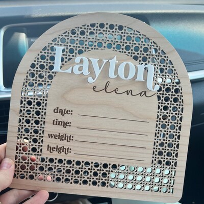 Baby Birth Announcement Sign, Boho Baby Arch Name Sign, Boho Birth ...
