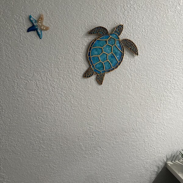 Sea Turtles Wall Hanging, Sea Turtle Family, Baby Turtle Wall Display ...