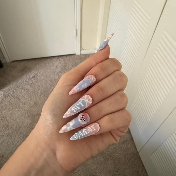Enhypen Romance Untold Nails | Enhypen XO Nail Inspo | Kpop Nails ...