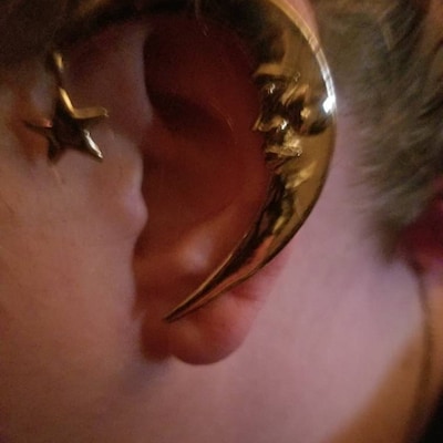 Crescent Ear Wrap Moon Ear Cuff Bronze Moon Ear Wrap Celebrity Style ...