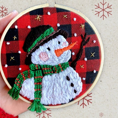 Embroidery Pattern the SNOWMAN, Winter and Christmas PDF Pattern, With ...