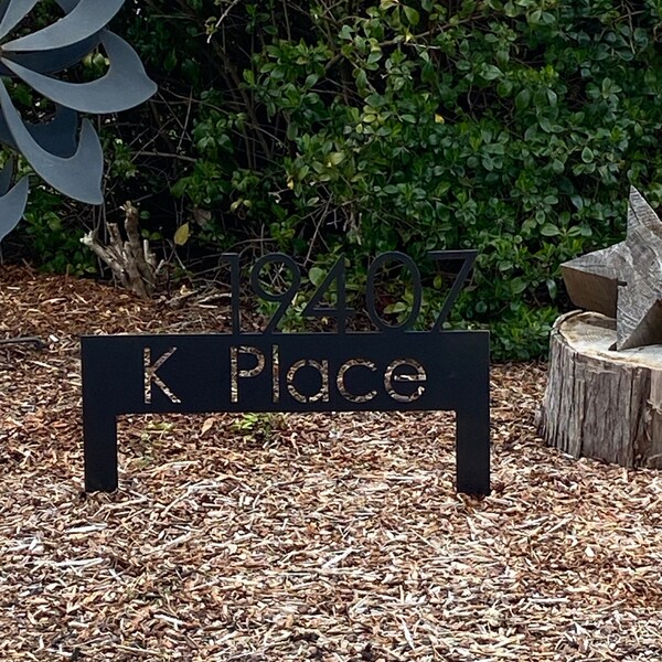 Modern House Number Yard Sign | Metal House Numbers With Street Name ...