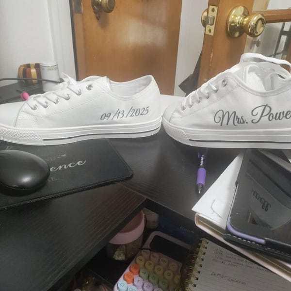 Personalized Bridal Shoes - Custom Sneakers for Wedding With Name ...