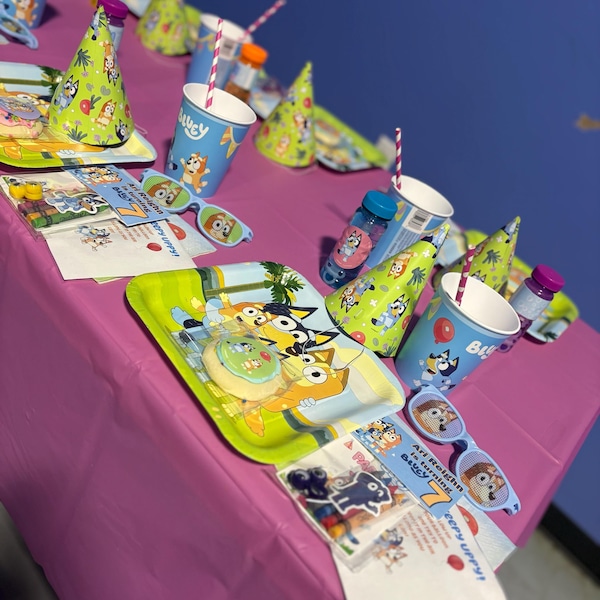 Sticky Gecko Bluey Birthday Party Coloring Book Set | Bluey Party ...