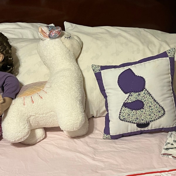 Small Quilted Pillow Floral Nine Patch Machine Pieced Hand Quilted ...