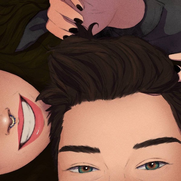 Cozy Custom Digital Portrait Drawing | Cute Personalized Commission ...