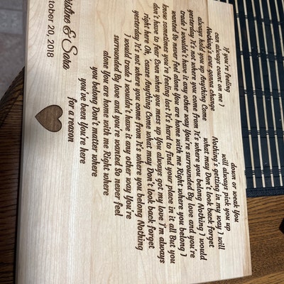 Wedding Song Lyrics Engraved, Wooden Anniversary Gift, First Dance ...