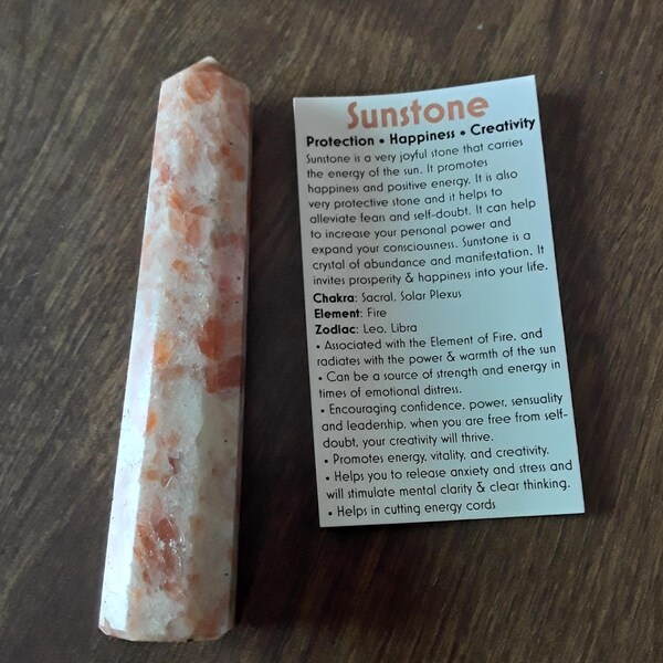 Sunstone Point (2" - 5") Sunstone Crystal Point - Sunstone Stone Point ...