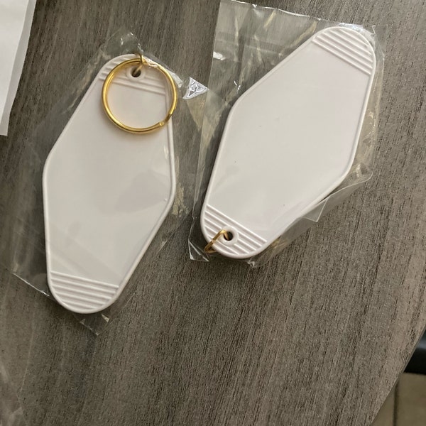 Plastic Keychain Blank, Motel Keychain, Keychain Blank, White Keychain ...