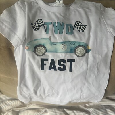 Two Fast Race Car Shirt, Racecar Birthday Shirt, Birthday Boy Shirt ...