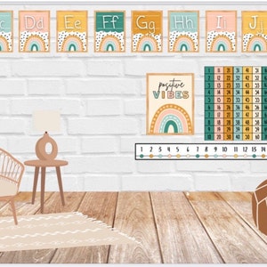 Neutral Boho Rainbow Complete Classroom Collection - Etsy