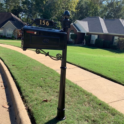 Mailbox Address Number Plate 2 With Brass Numbers - Etsy
