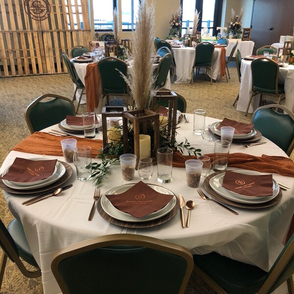 Rust Orange Boho Wedding Cheesecloth, Terracotta Table Runner, Copper ...