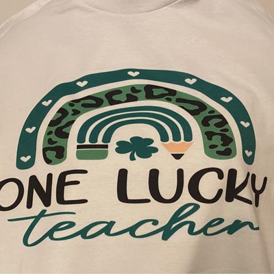 St Patricks Day, One Lucky Teacher, Svg, Png, Sublimation, Rainbow ...