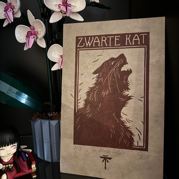 Dumbfounded Hand-printed Linocut Art 29x45,5 Cm - Etsy